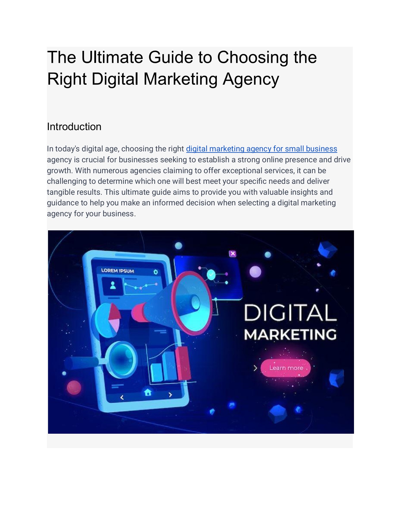 The Ultimate Guide to Choosing the Right Digital Marketing Agency ...