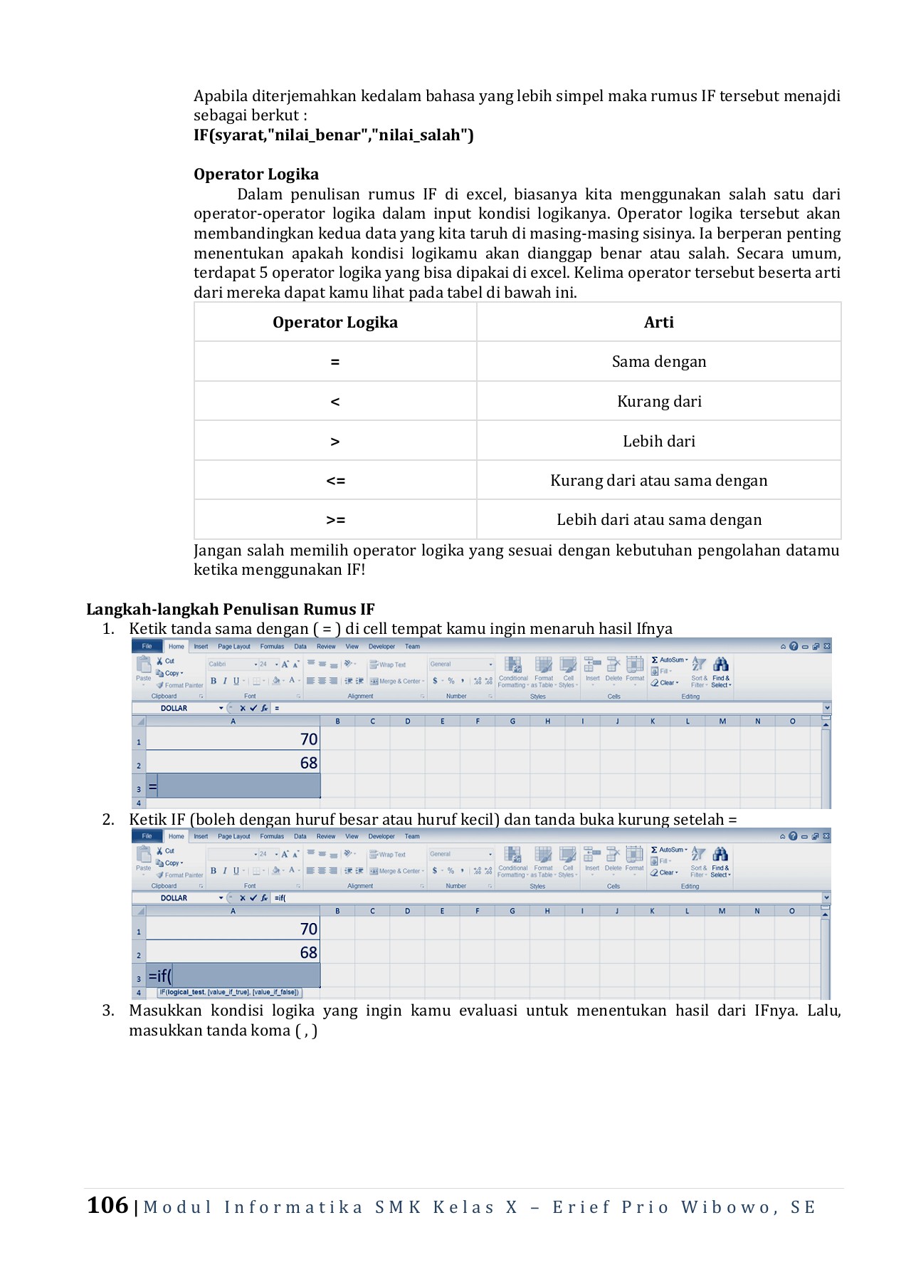 Modul 3 Seri EXCEL INFORMATIKA - Erief Prio Wibowo - Halaman 107 | PDF ...