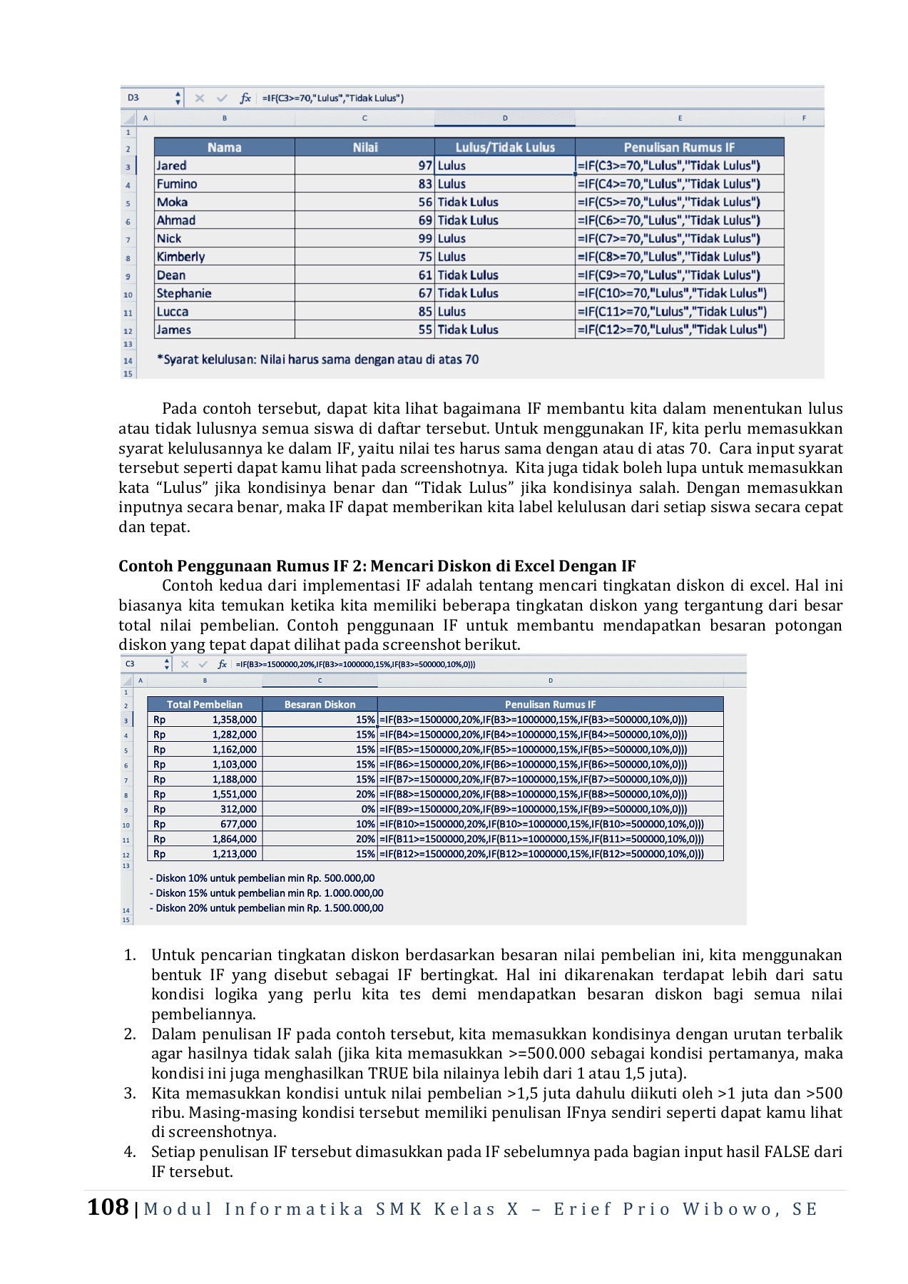 Modul 3 Seri EXCEL INFORMATIKA - Erief Prio Wibowo - Halaman 109 | PDF ...