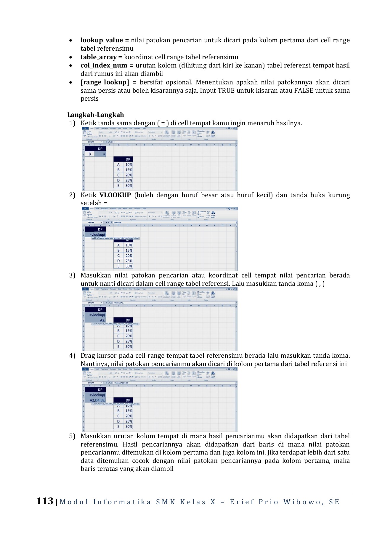 Modul 3 Seri EXCEL INFORMATIKA - Erief Prio Wibowo - Halaman 114 | PDF ...