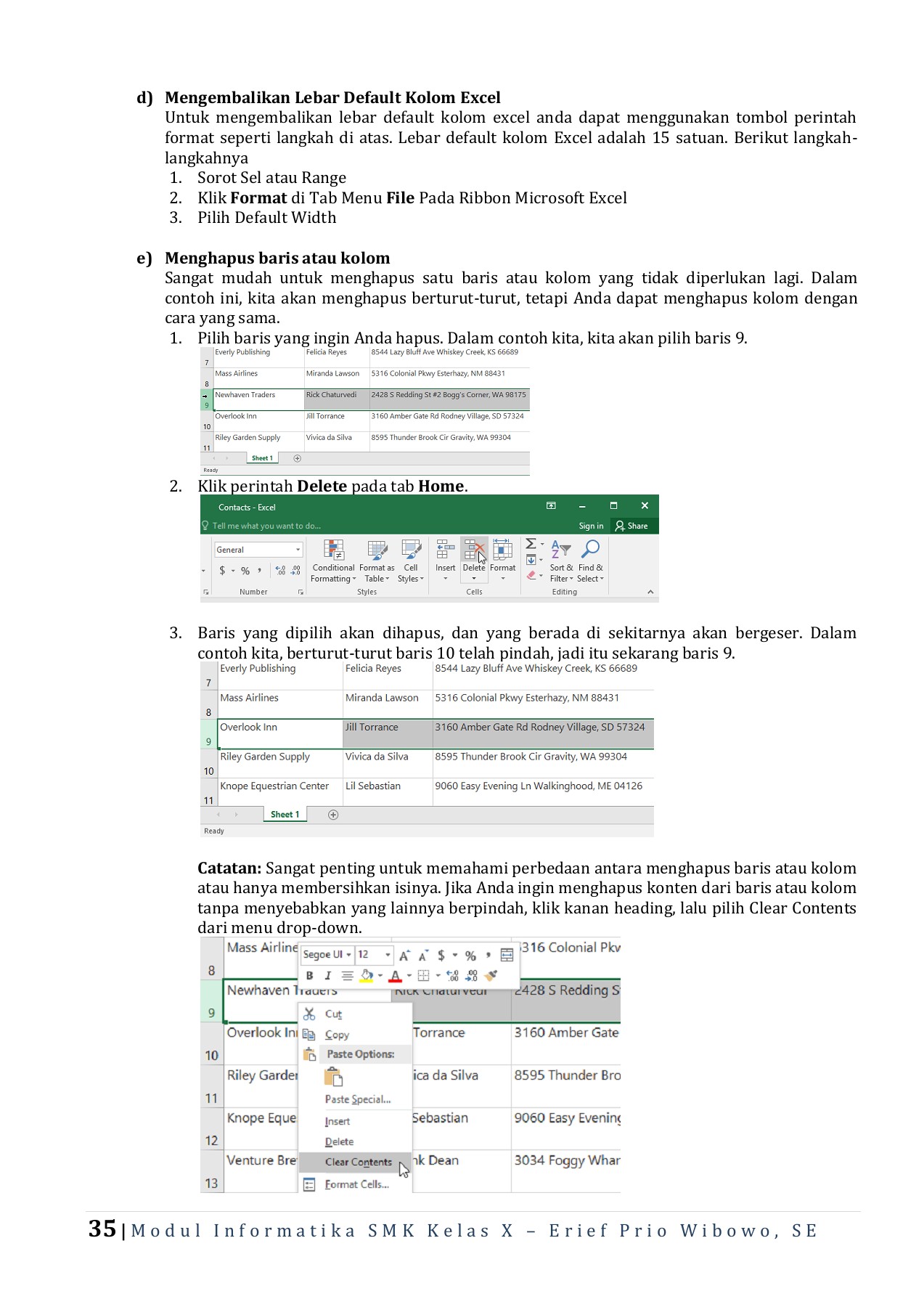 Modul 3 Seri EXCEL INFORMATIKA - Erief Prio Wibowo - Halaman 36 | PDF ...