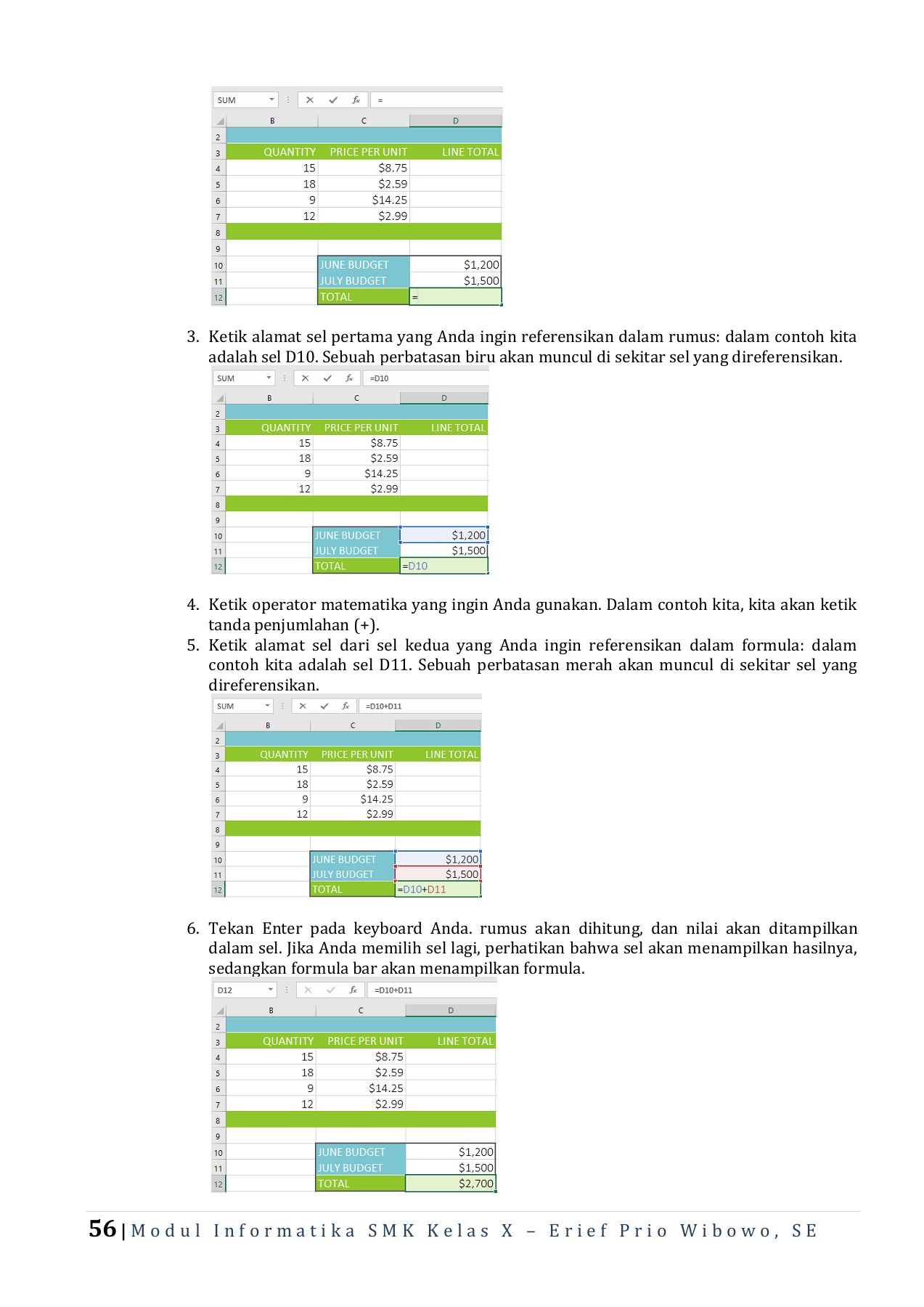 Modul 3 Seri EXCEL INFORMATIKA - Erief Prio Wibowo - Halaman 57 | PDF ...