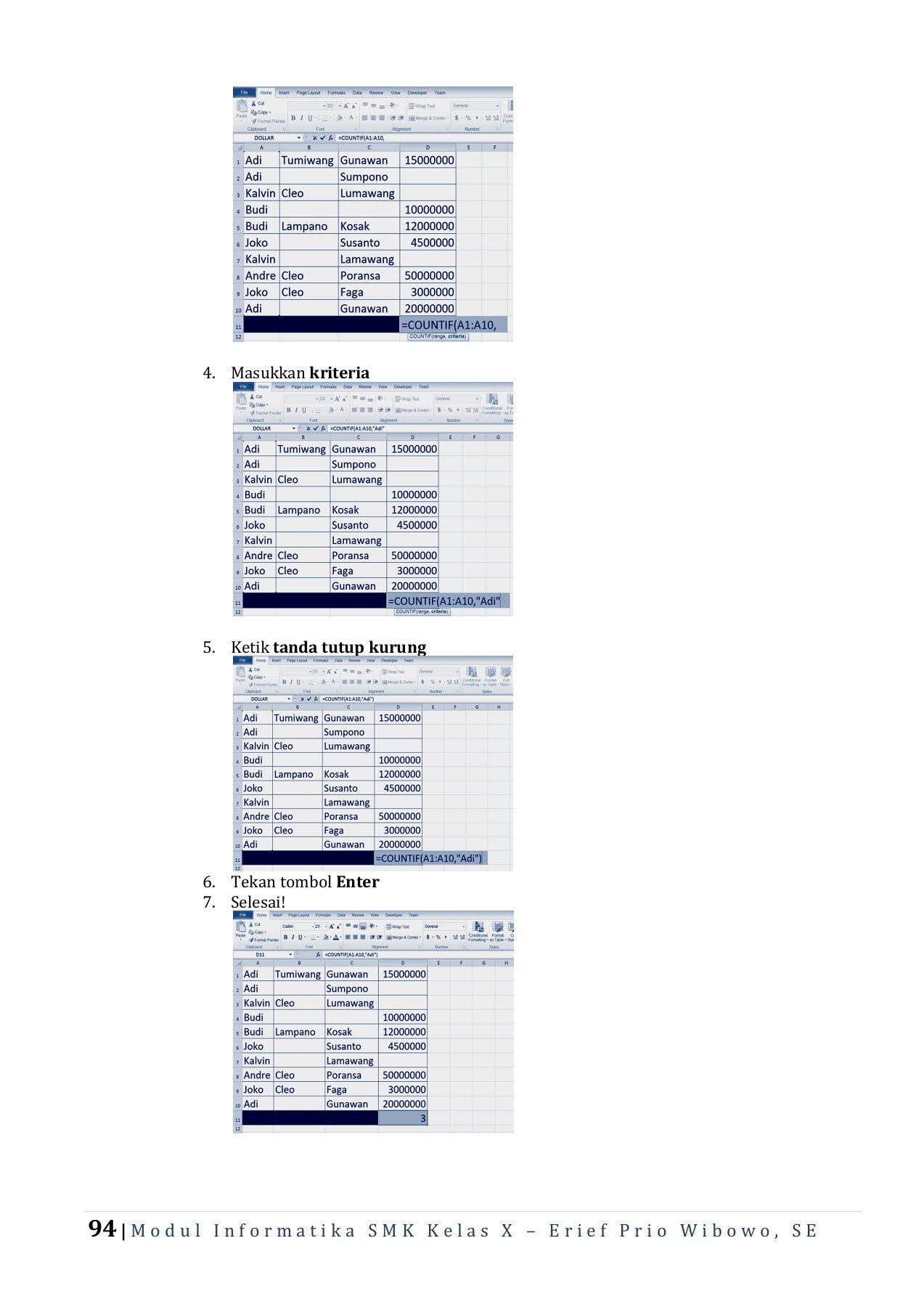 Modul 3 Seri EXCEL INFORMATIKA - Erief Prio Wibowo - Halaman 95 | PDF ...