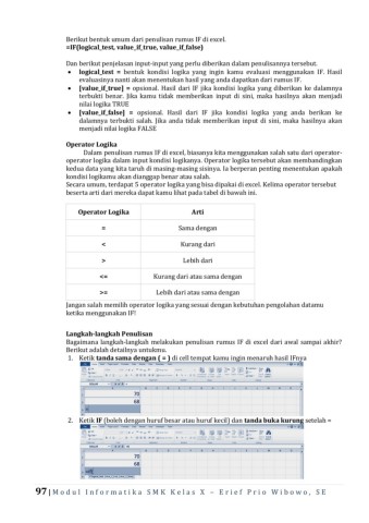 Modul 3 Seri EXCEL INFORMATIKA - Erief Prio Wibowo - Halaman 98 | PDF ...