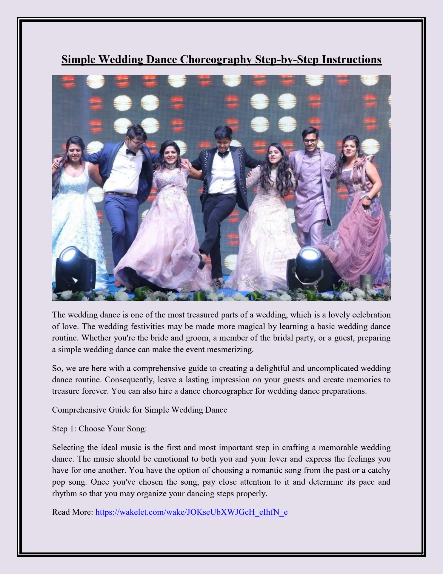 Simple Wedding Dance Choreography Step - Dance and Dazzle Studio - Page ...