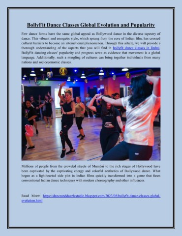 BollyFit Dance Classes Global Evolution and Popularity