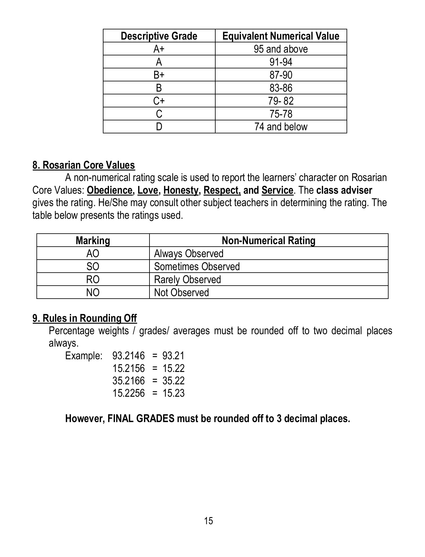 JHS Student Handbook - Marianne Therese Siapo - Page 20 | Flip PDF ...