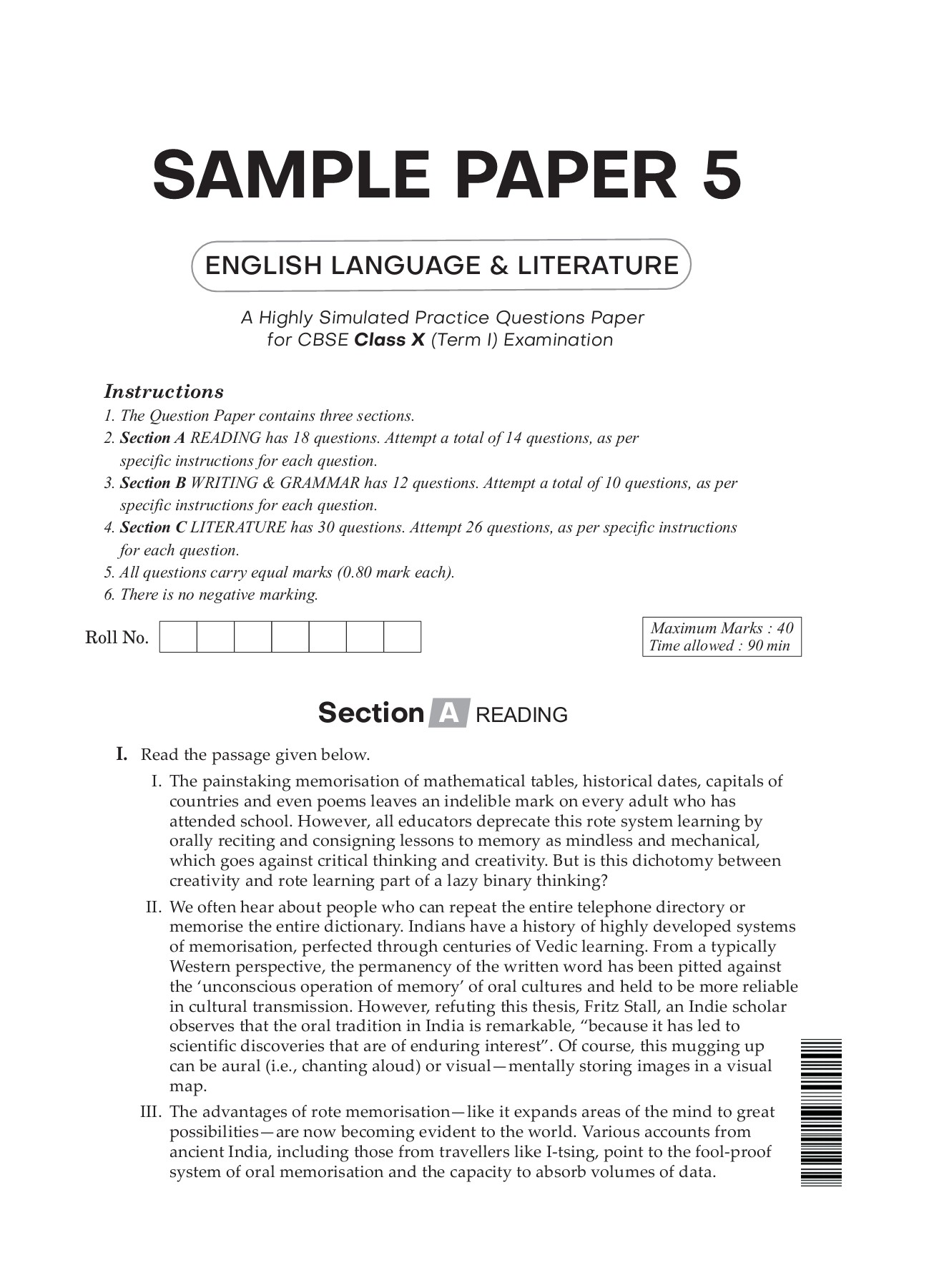 Arihant sample paper English - jaigupta02468 - Page 117 | Flip PDF ...