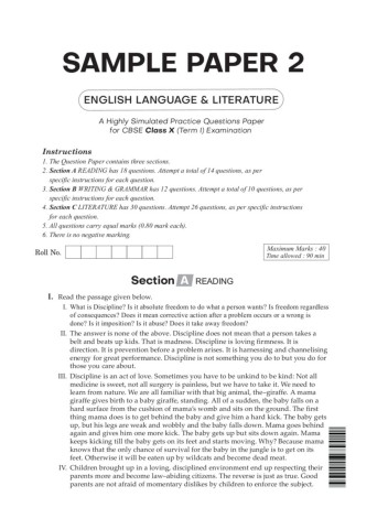Arihant sample paper English - jaigupta02468 - Page 72 | Flip PDF ...