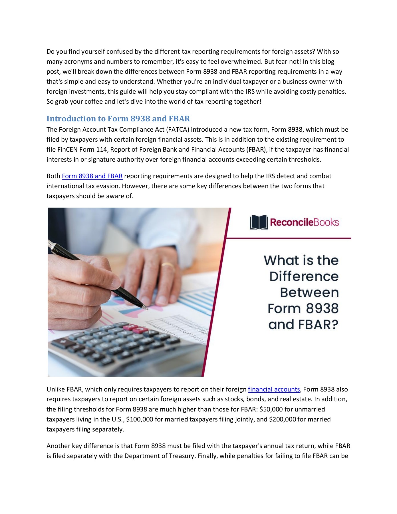 What is Form 8938 and How is it Different From an FBAR - Jay J Holmes ...