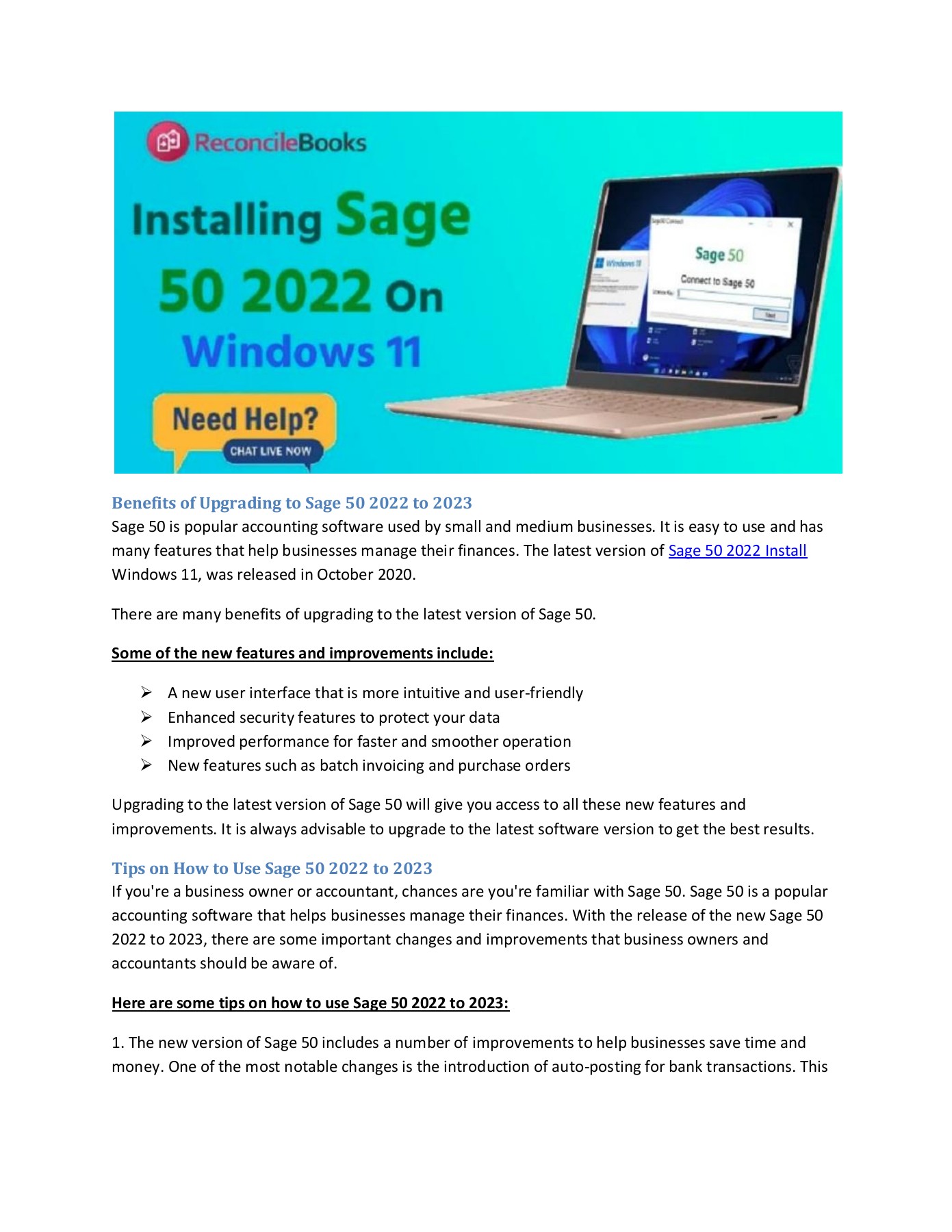 How to Install Sage 50 2023 Windows 11 - Jay J Holmes - Page 2 | Flip ...