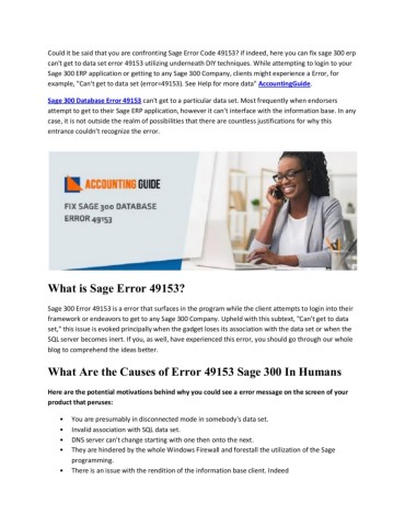 How to Fix Sage 300 Error 49153 Cannot Access Database - Jay J Holmes ...
