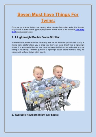 Seven Must have Things For Twins
