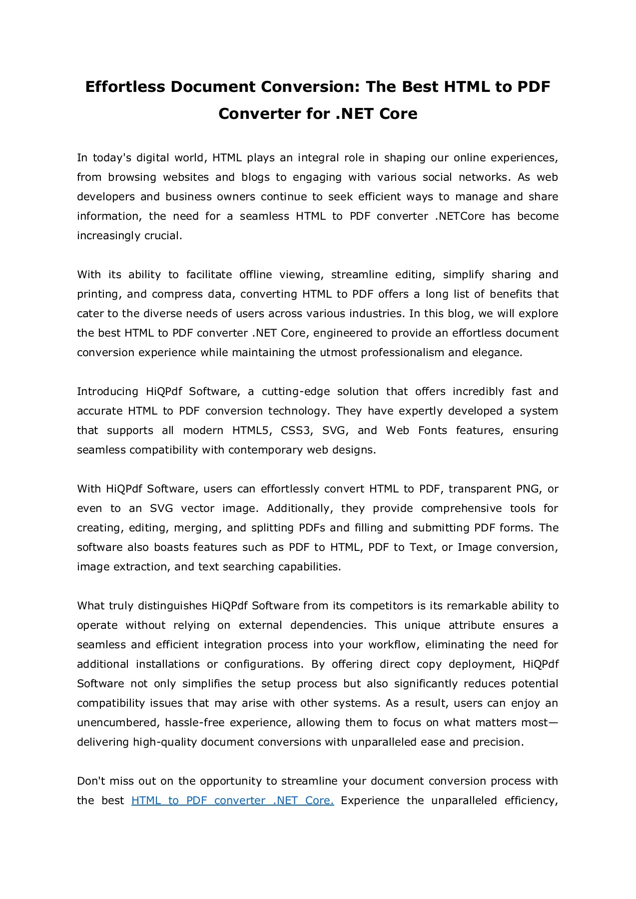 Effortless Document Conversion The Best HTML to PDF Converter for .NET ...