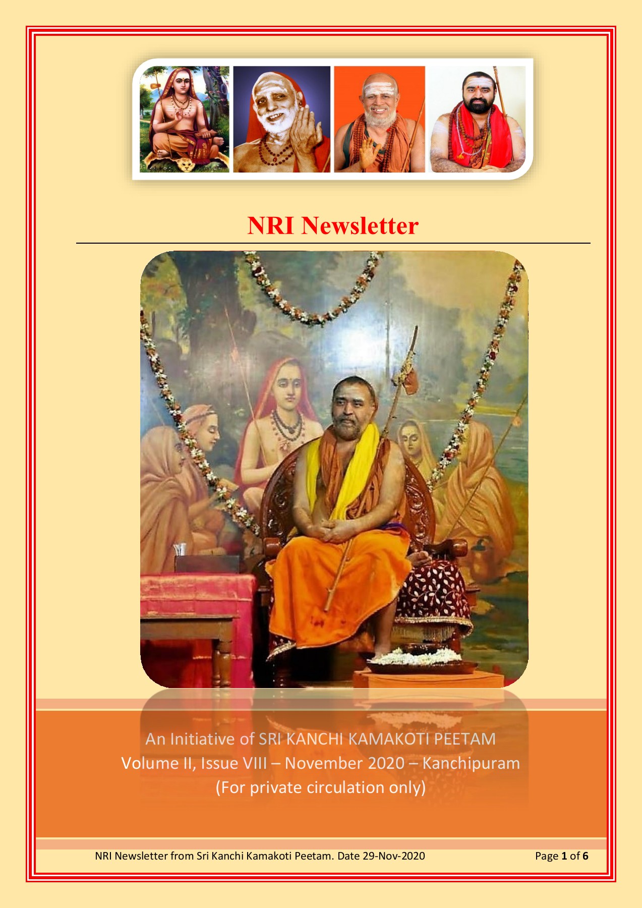 Sri Kanchi Kamakoti Peetam - NRI Newsletter (Jan 2021) - Barath ...