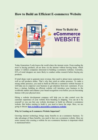 How to Build an Efficient E-commerce Website - Synergic Softek ...