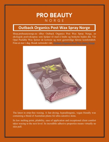 Outback Organics Post Wax Spray Norge Shop.probeautynorge.no