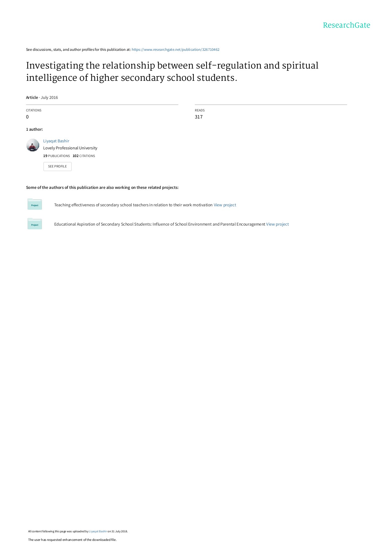 Investigating the relationship between self-regulation and spiritual ...