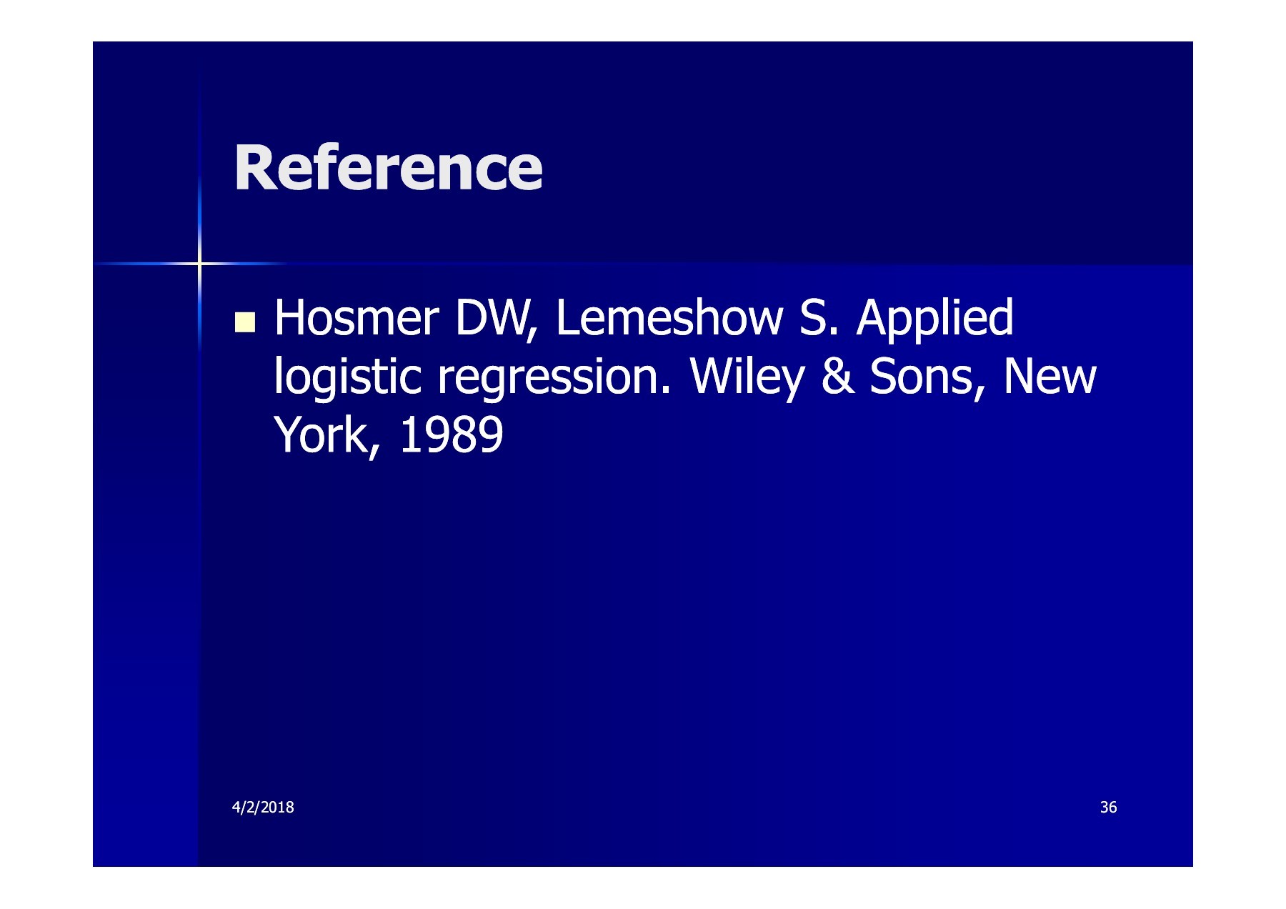 Multiple Logistic Regression Analysis - nurinda.m - หน้าหนังสือ 36 ...