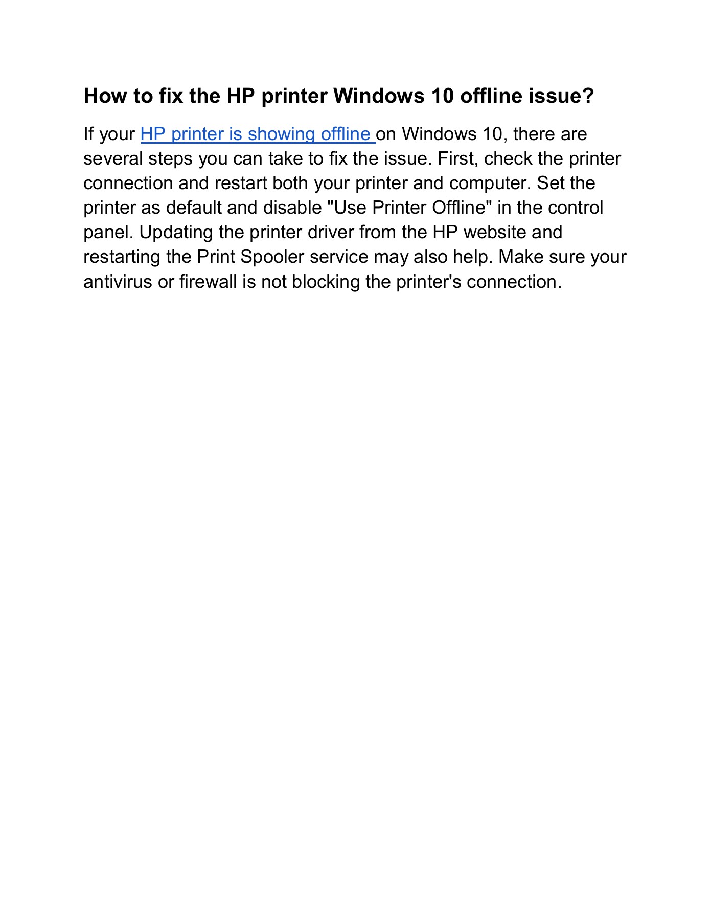 How to fix the HP printer Windows 10 offline issue - joeyt6570 - Page 1 - 1 | Flip PDF Online ...