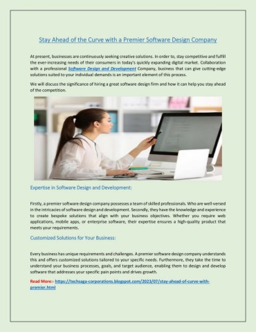 Stay Ahead of the Curve with a Premier Software Design Company