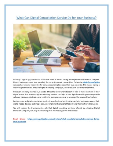 What Can Digital Consultation Service Do for Your Business?