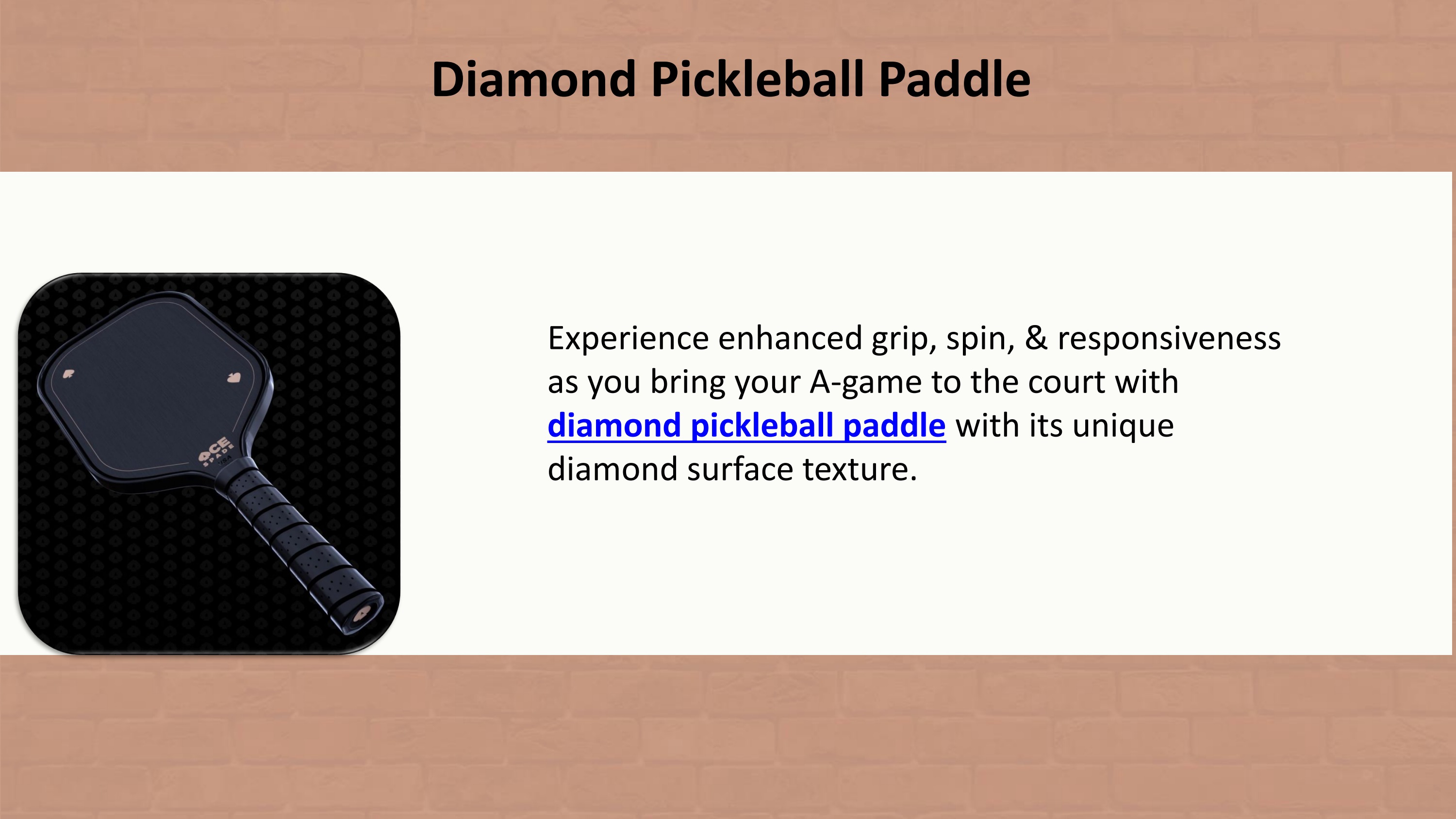 Diamond Pickleball Paddle - Ace Pickleball - Page 1 - 5 | Flip PDF ...
