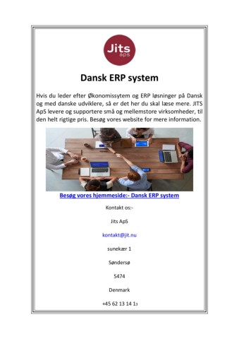 Dansk ERP system - Jits ApS - Page 1 - 1 | Flip PDF Online | PubHTML5