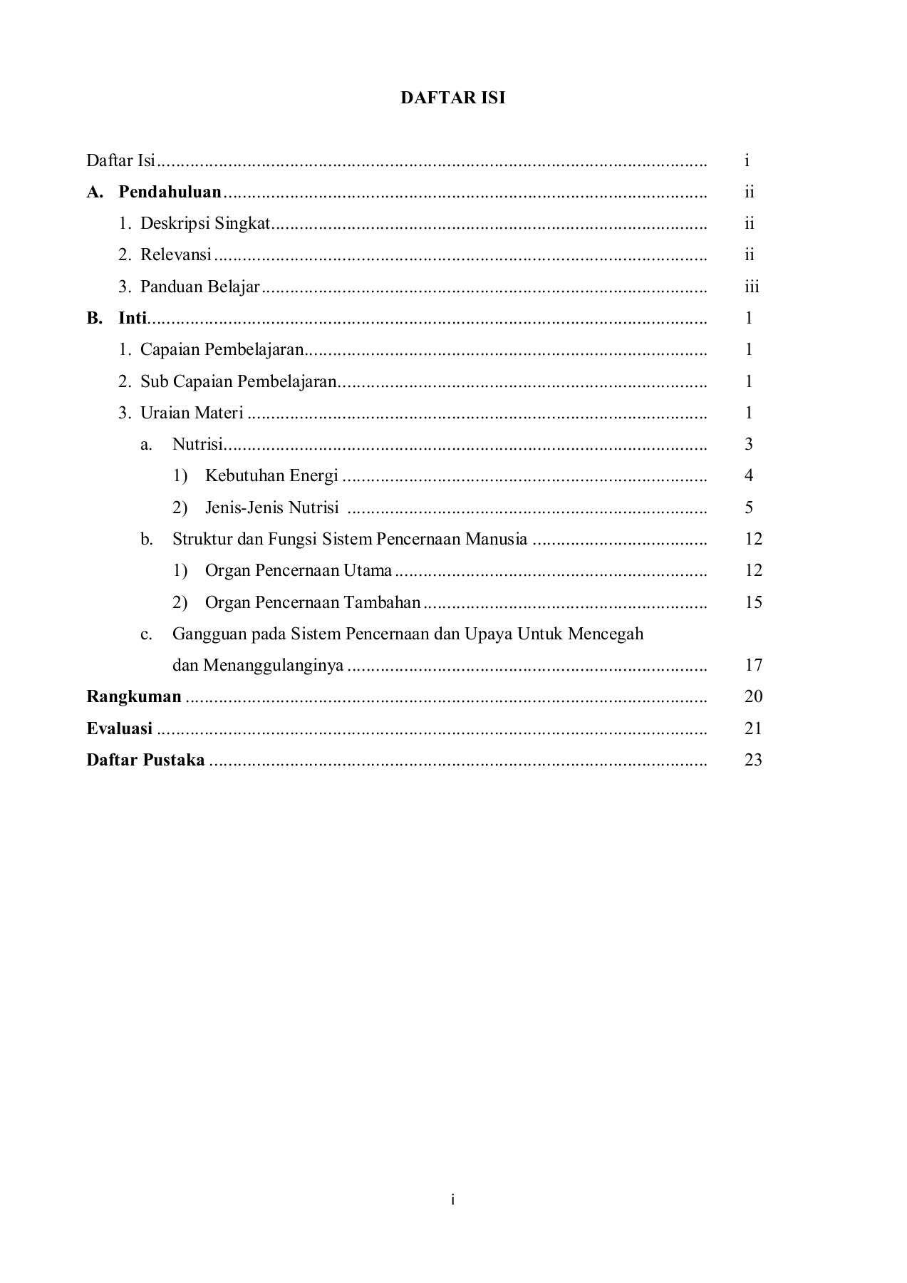 DAFTAR ISI modul - Parni Arni - Halaman 1 - 3 | PDF Online | PubHTML5