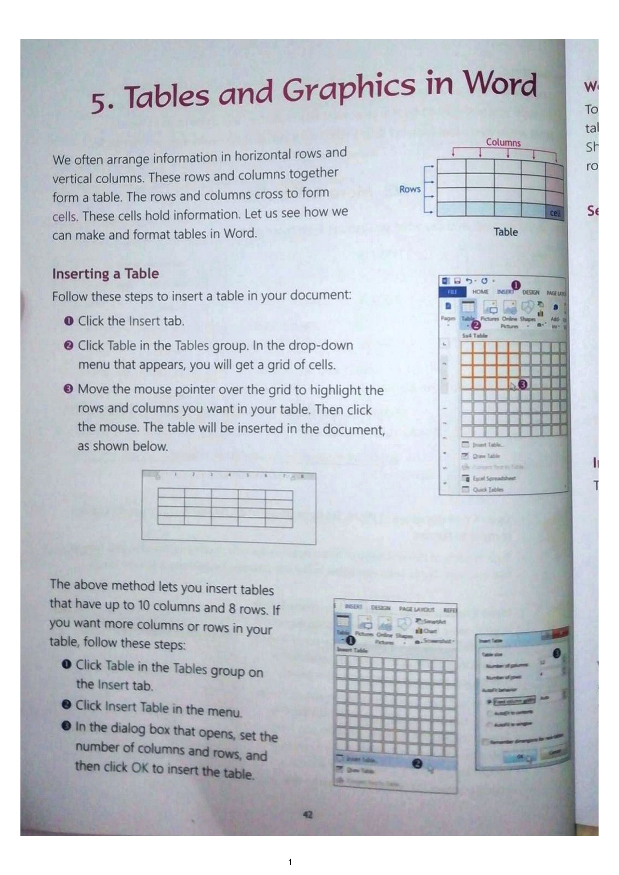 Class V IT Chapter 5 tables and graphics in Word - renutirthani.rt ...
