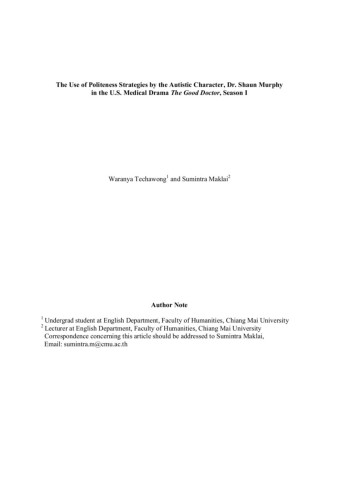 The Use of Politeness Strategies by the Autistic Character, Dr. Shaun ...