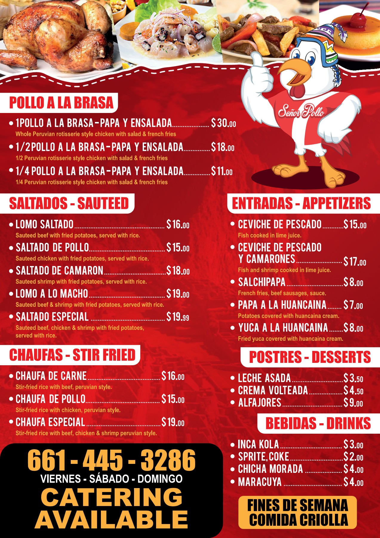 CARTA DE MENÚ - SEÑOR POLLO - JOHN - Tunki B.C. - Página 1 - 0 | Flip ...