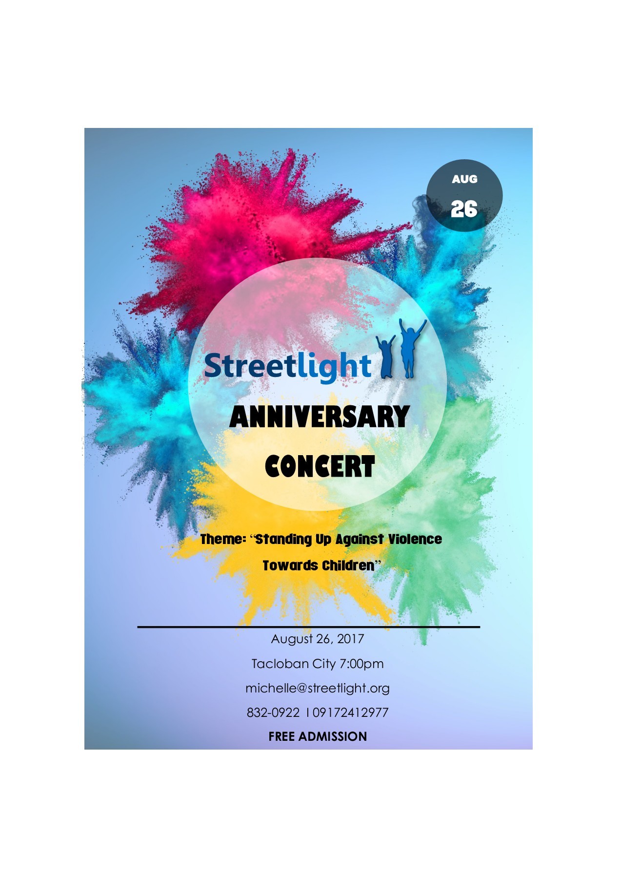 Streetlight Anniversary Concert Invitation Letter to NYC - michelle ...