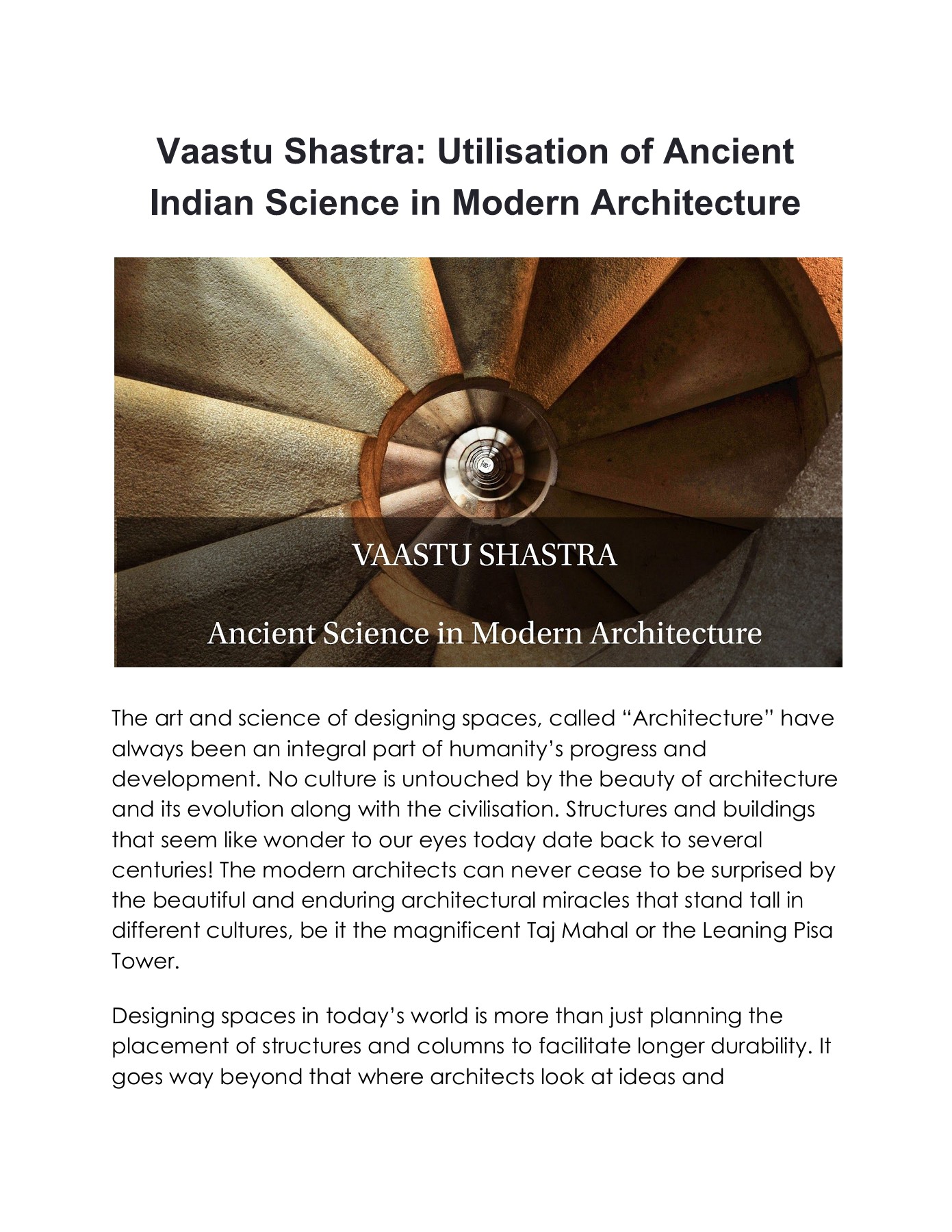 Vaastu Shastra_ Utilisation of Ancient Indian Science in Modern ...