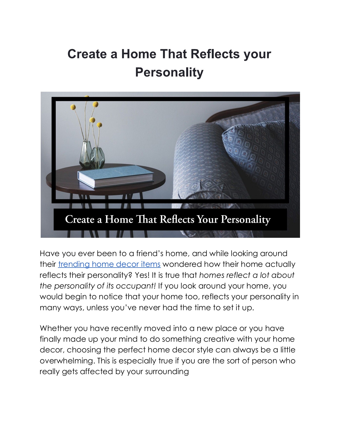 Create a Home That Reflects your Personality - Akkaara Aus - Page 1 - 8 ...