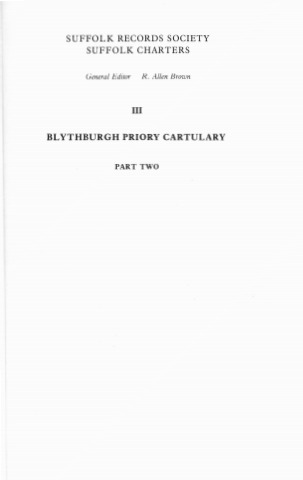 The Cartulary of Blythburgh Priory II