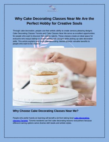Why Cake Decorating Classes Near Me Are the Perfect Hobby for Creative ...