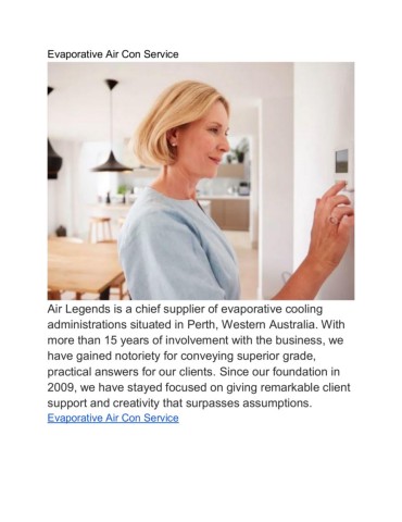 Evaporative Air Con Service