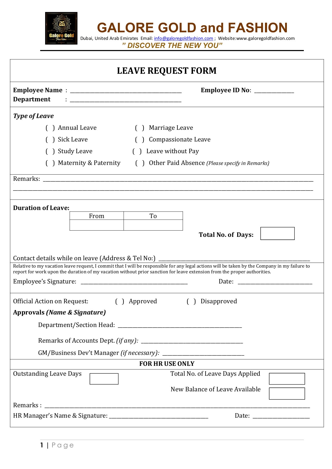 LEAVE REQUEST FORM - Geraldine Pagulayan - Page 1 - 1 | Flip PDF Online ...