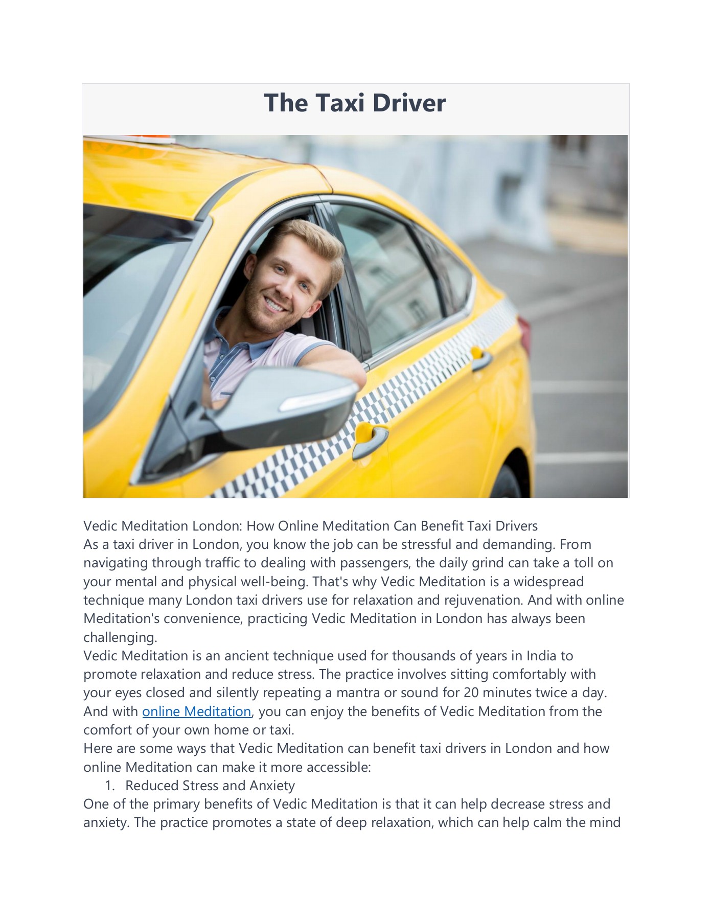 The Taxi Driver - jason.roy8017 - Page 1 - 2 | Flip PDF Online | PubHTML5