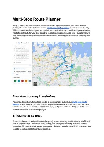 Multi-stop route planner