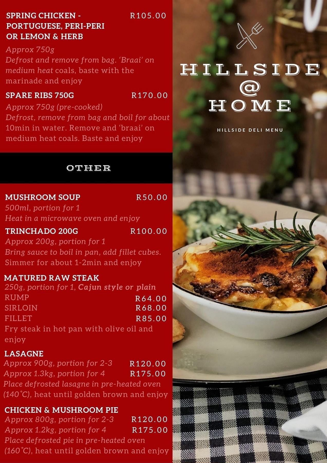Hillside at home menu - peter.roland.green - Page 1 - 5 | Flip PDF ...