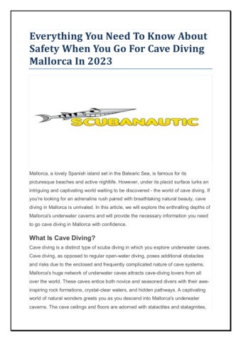 Everything You Need To Know About Safety When You Go For Cave Diving ...