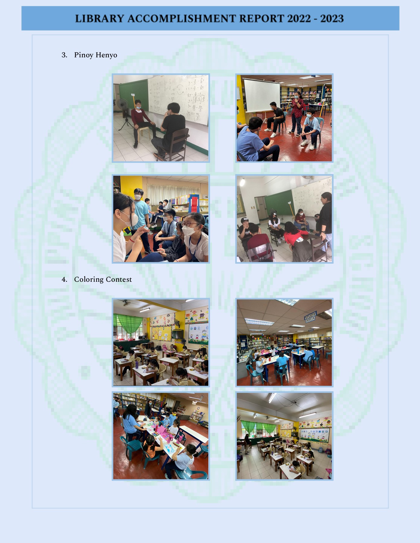 Library Accomplishment Report 2022 - 2023 - Veronica Dulliyao - Page 11 ...