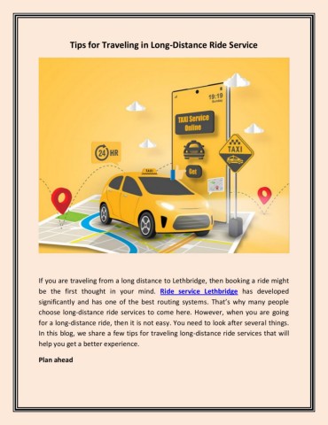 Tips for travelling in long distance ride service