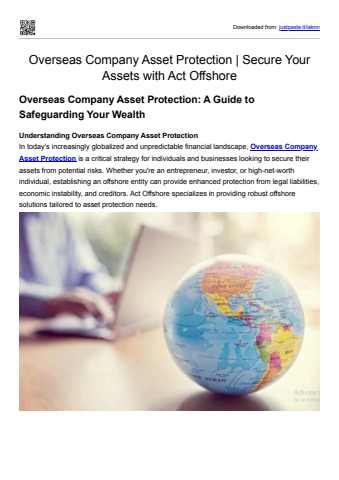 Overseas Company Asset Protection