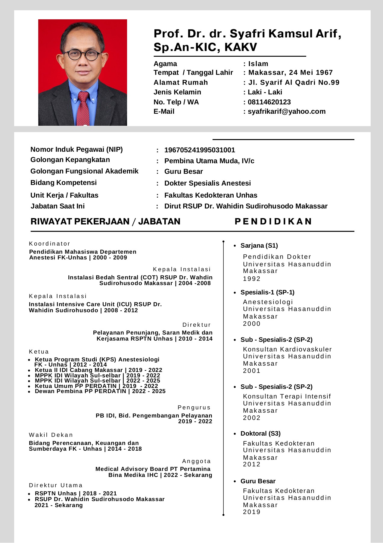 CV Prof Syafri - Syafar Rizkyanto - Page 1 - 4 | Flip PDF Online | PubHTML5