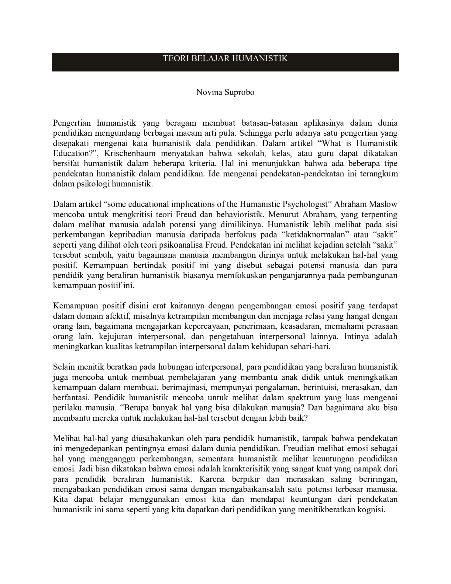 TEORI_BELAJAR_HUMANISTIK - Ahmad Hasan - Page 1 - 14 | Flip PDF Online ...