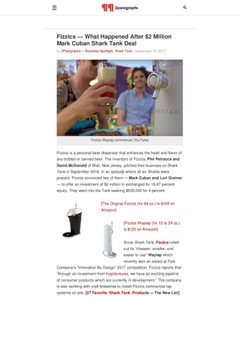 Fizzics — What Happened After $2 Million Mark Cuban Shark Tank Deal ...