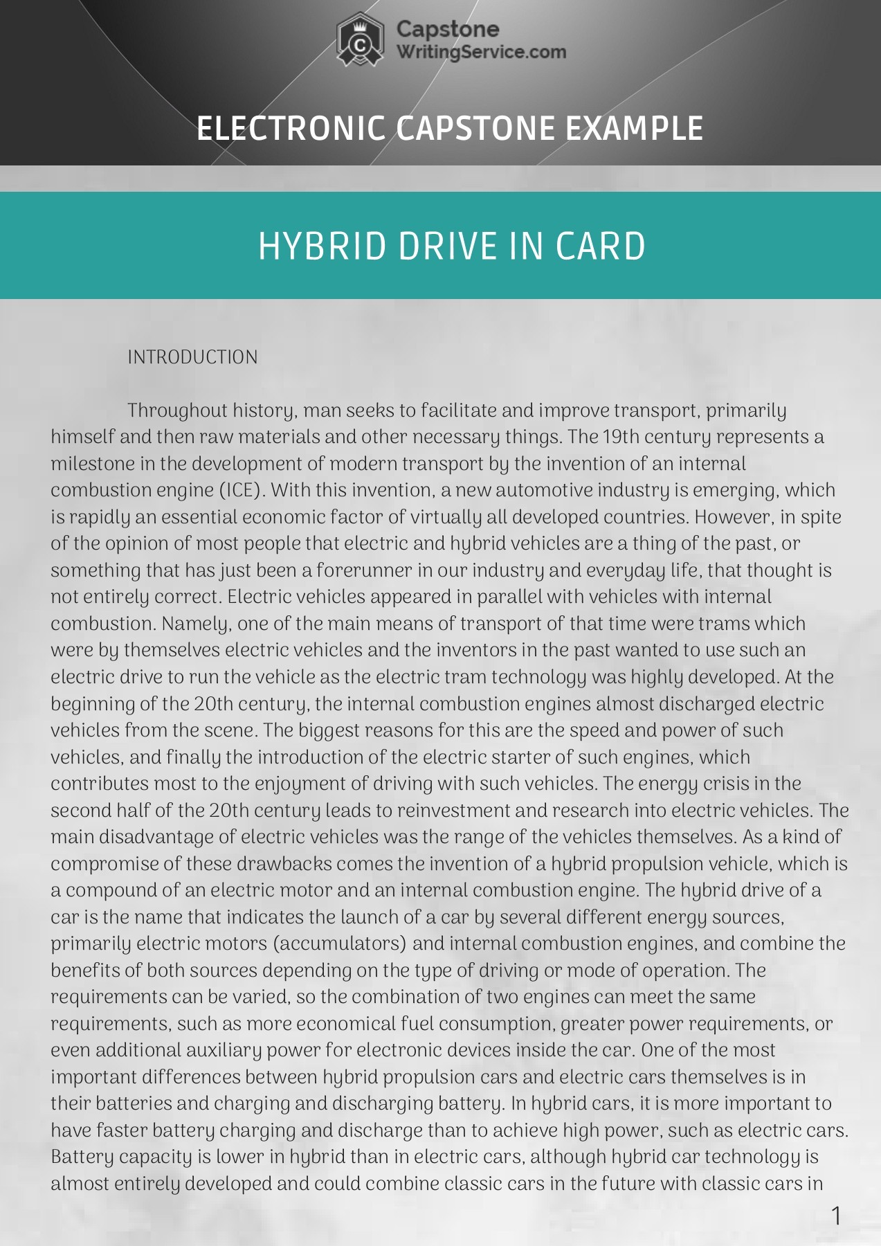 Electronic Capstone Project Sample - Capstone Writing Service - Page 1 ...